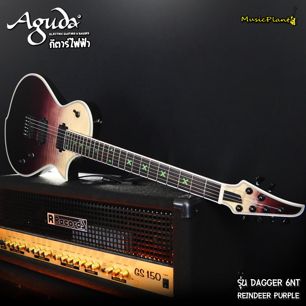 Aguda Electric Guitar กีตาร์ไฟฟ้า Metal รุ่น DAGGER 6NT Reindeer Purple ...