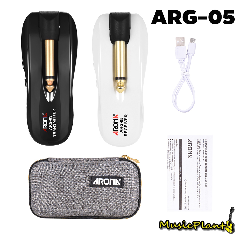 Aroma รุ่น ARG-05 สัญญาณ 5 G ไวเลสสำหรับกีตาร์และเครื่องดนตรีอื่นๆ ...