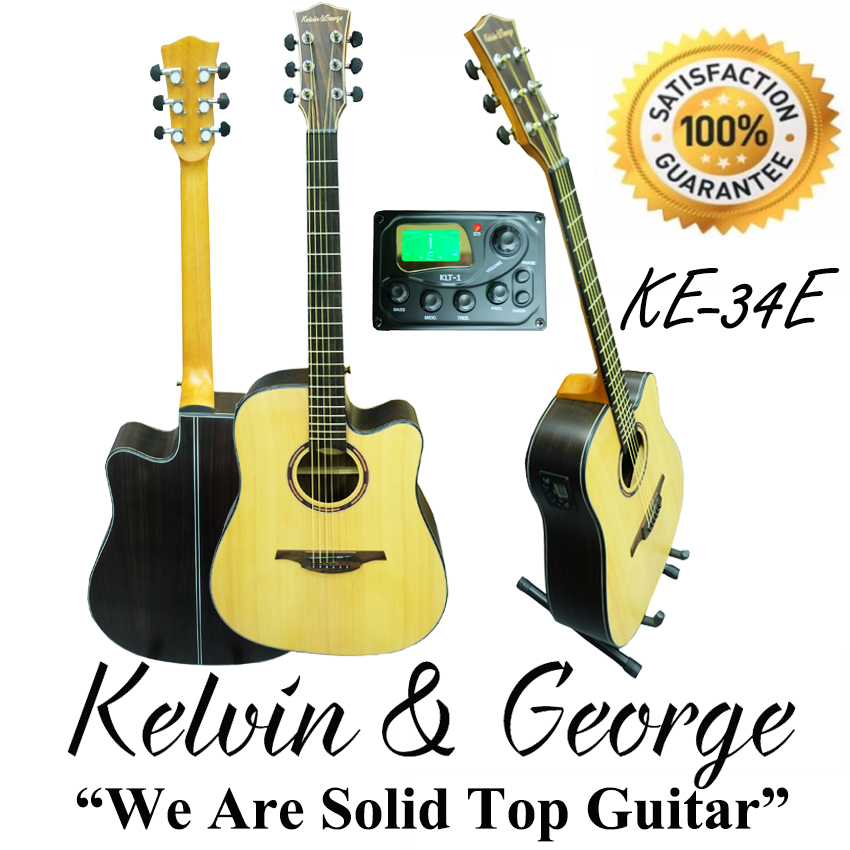 กีตาร์โปร่งไฟฟ้า Kelvin&George รุ่น KE-34CE - musicplant