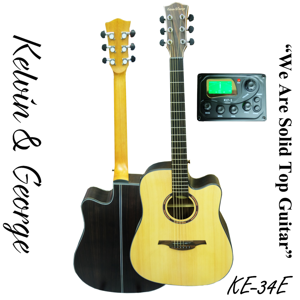 กีตาร์โปร่งไฟฟ้า Kelvin&George รุ่น KE-34CE - musicplant