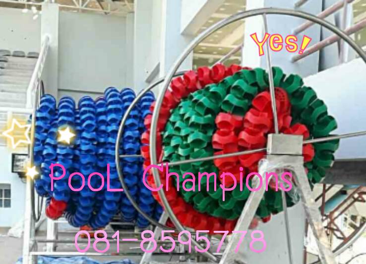 โรล ที่เก็บ ลู่ ทุ่น ตัด คลื่น สระว่ายน้ำ wheel roll lane rope line ...