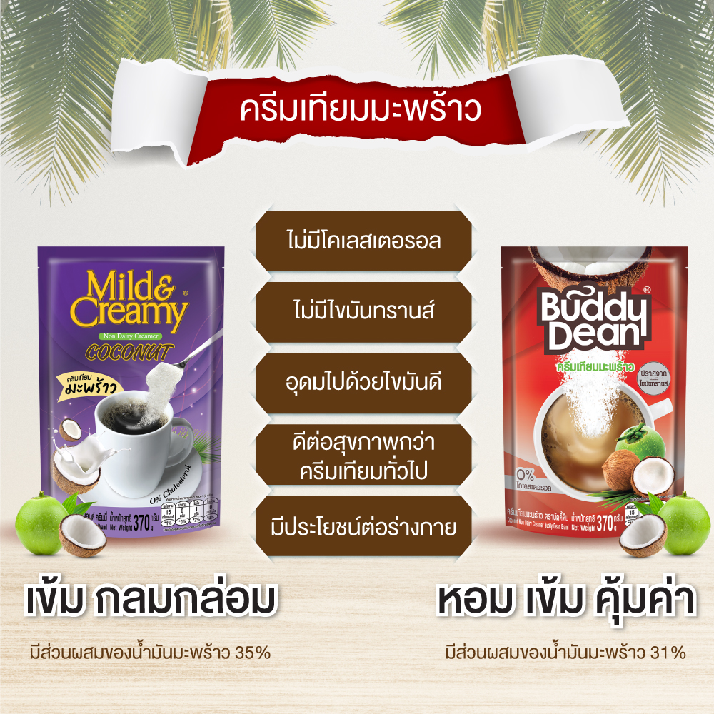 Buddy Dean Coconut Non Dairy Creamer ครีมเทียมมะพร้าว ตราบัดดี้ดีน ...