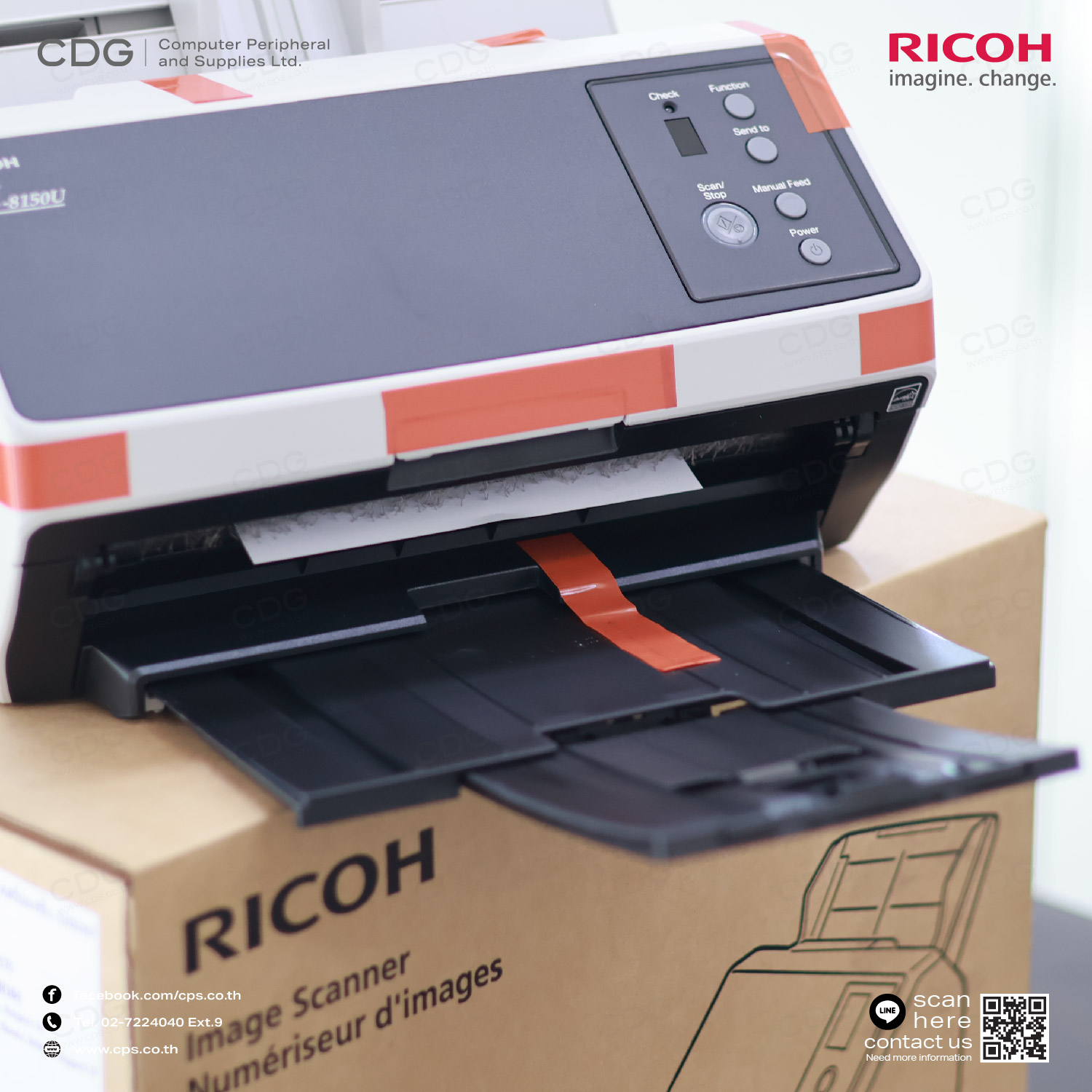 เครื่องสแกนเอกสาร Ricoh (Fujitsu) Image Scanner Fi-8150U