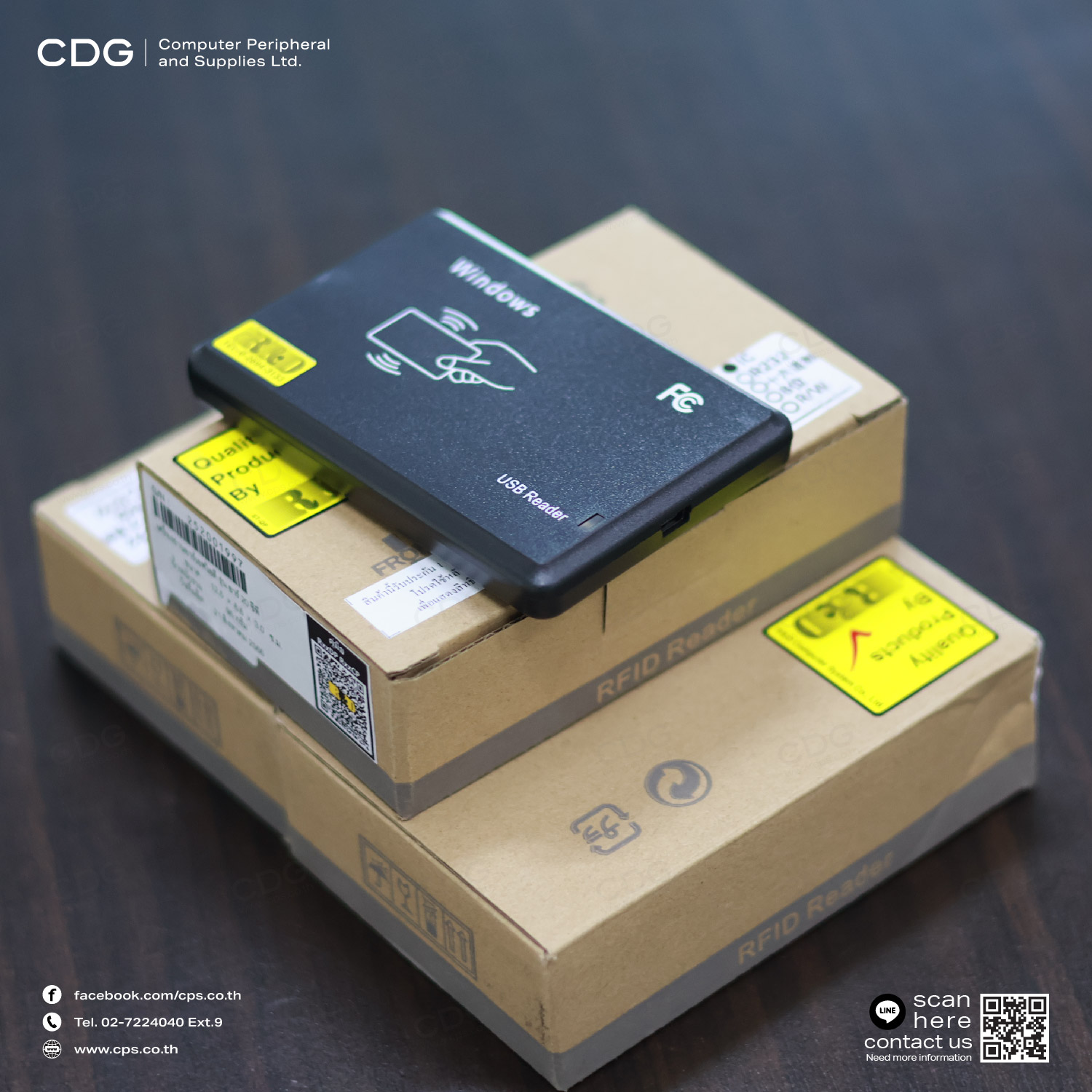 เครื่องอ่านบัตร RFID Mifare Card Reader 13.56MHz รุ่น R20CP