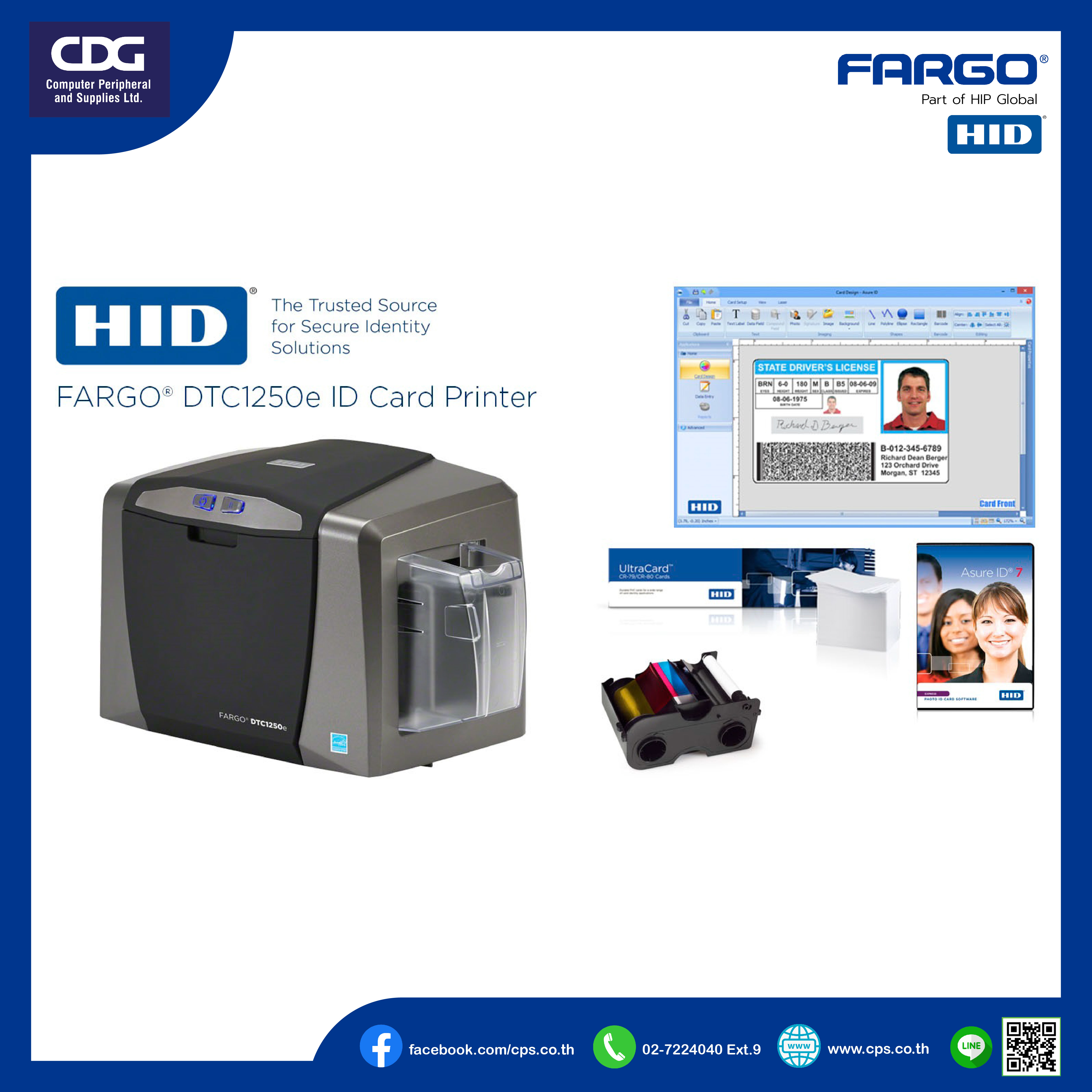 FARGO® DTC1250e ID Direct-to-Card Printer & Encoder - cps
