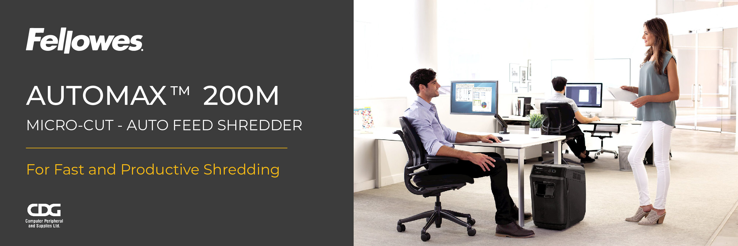 เครื่องทำลายเอกสาร Fellowes รุ่น AutoMax™ 200M Micro Cut