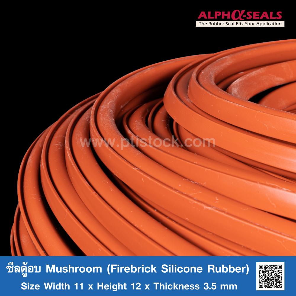 Firebrick Silicone Rubber Mushroom W.11 X H.12 X T.3.5 mm - ptistock