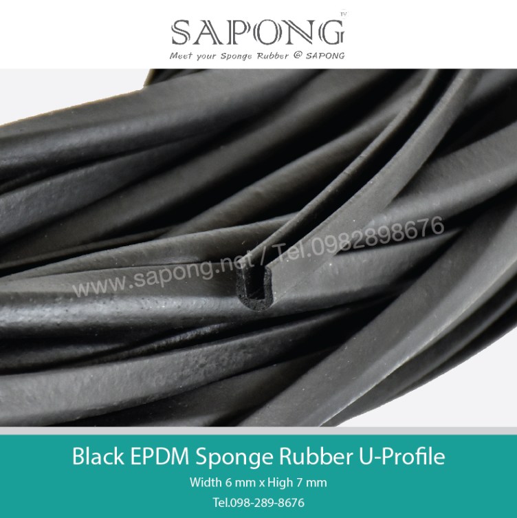EPDM Sponge Rubber – U-PROFILE 6x7 mm Tel : 022577154 LINE@ @ptirubber ...