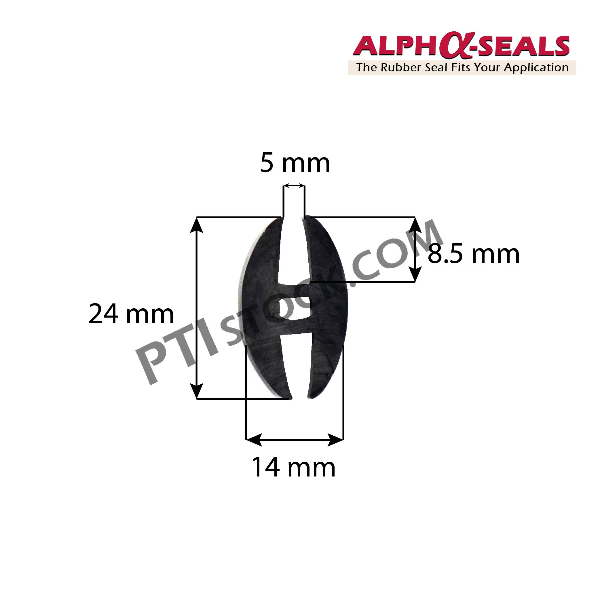 EPDM rubber seal H-Section 14x24 mm Tel: 0621515494 @ptistock - ptistock