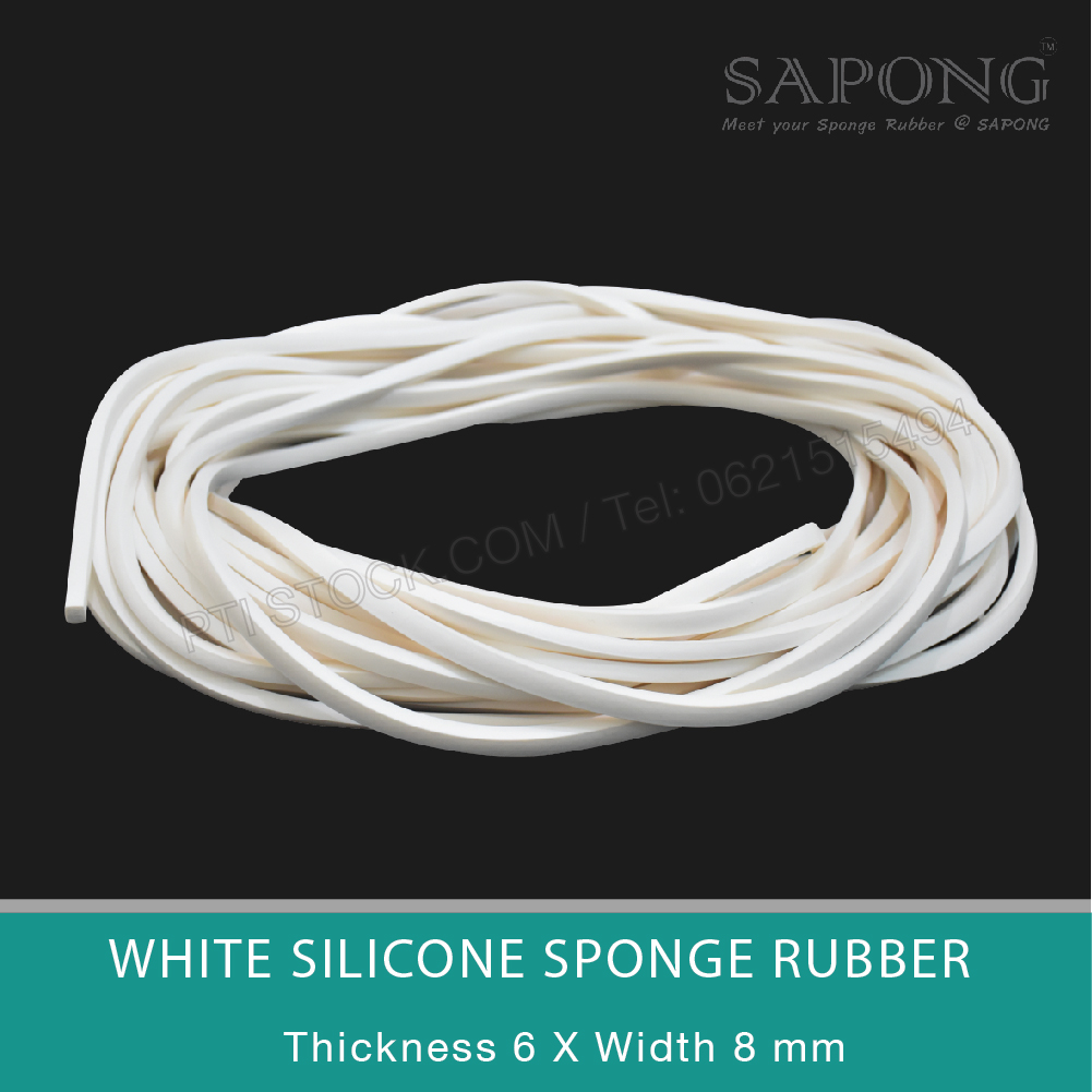 White silicone sponge rubber 6x8 mm Tel : 022577154 LINE@ @ptirubber ...