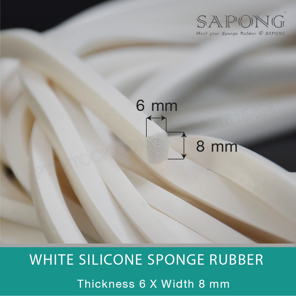 White silicone sponge rubber 6x8 mm Tel : 022577154 LINE@ @ptirubber ...
