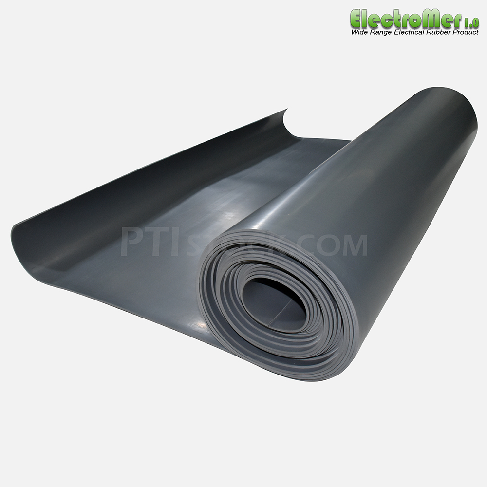 Grey Electrical Insulating Rubber Mat. Thickness 3 mm.26.5 kV. - ptistock