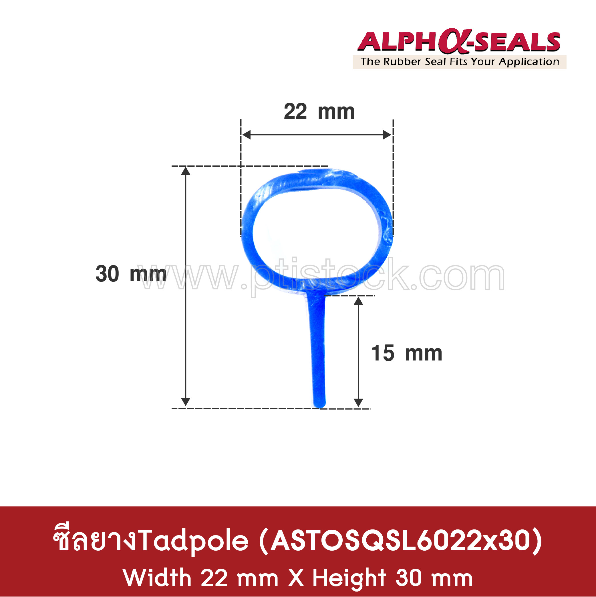 Silicone rubber seal Tadpole Section ASTOSQSL6022x30 Tel: 0621515494 ...