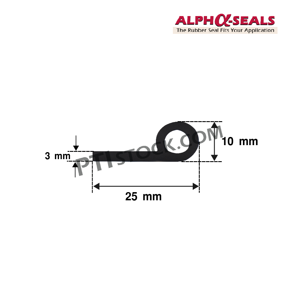 ซีลตู้อบ EPDM P-Profile H10 x W25 - Ptistock