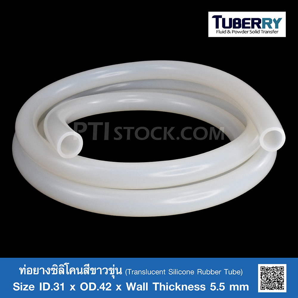 Translucent Silicone Rubber Tube ID.31 x OD.42 mm. - ptistock