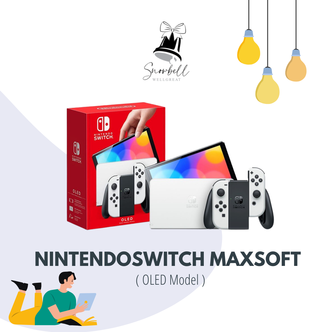 NintendoSwitch Maxsoft ( OLED Model ) White - snowbellwellgreat