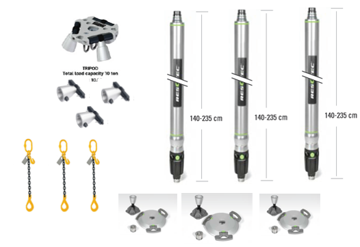 TRIPOD SET INCL RAKER RAIL HINGE 3X - qtecdrive29