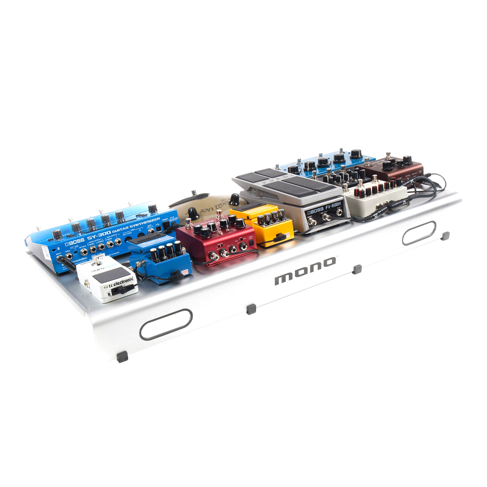 Mono Pedalboard Large, Silver and Pro Accessory Case 2.0, Black - stringsshop