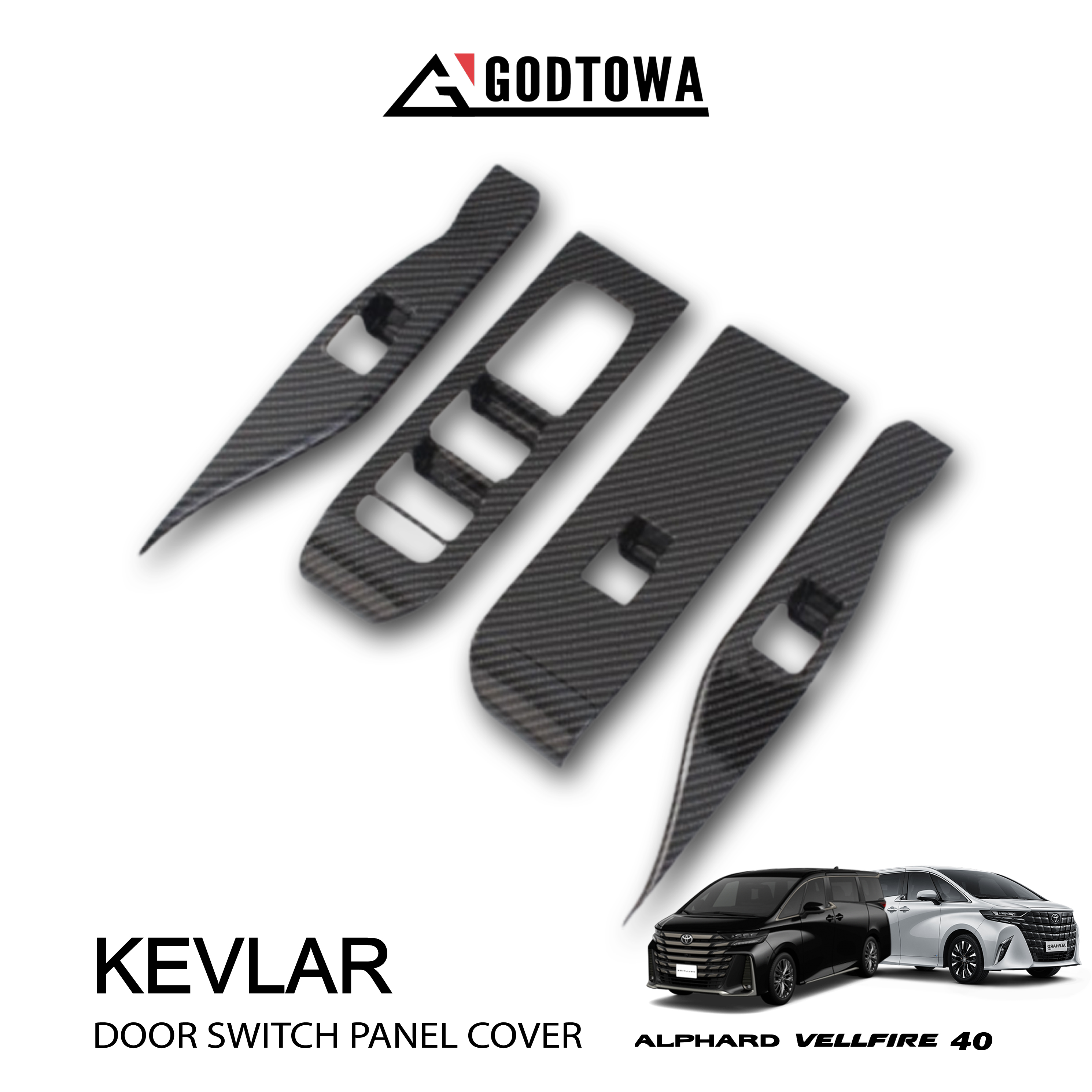 Kevlar DOOR SWITCH PANEL COVER ชุดครอบแผงสวิทซ์ปรับกระจกเคฟล่า สำหรับรถ ...