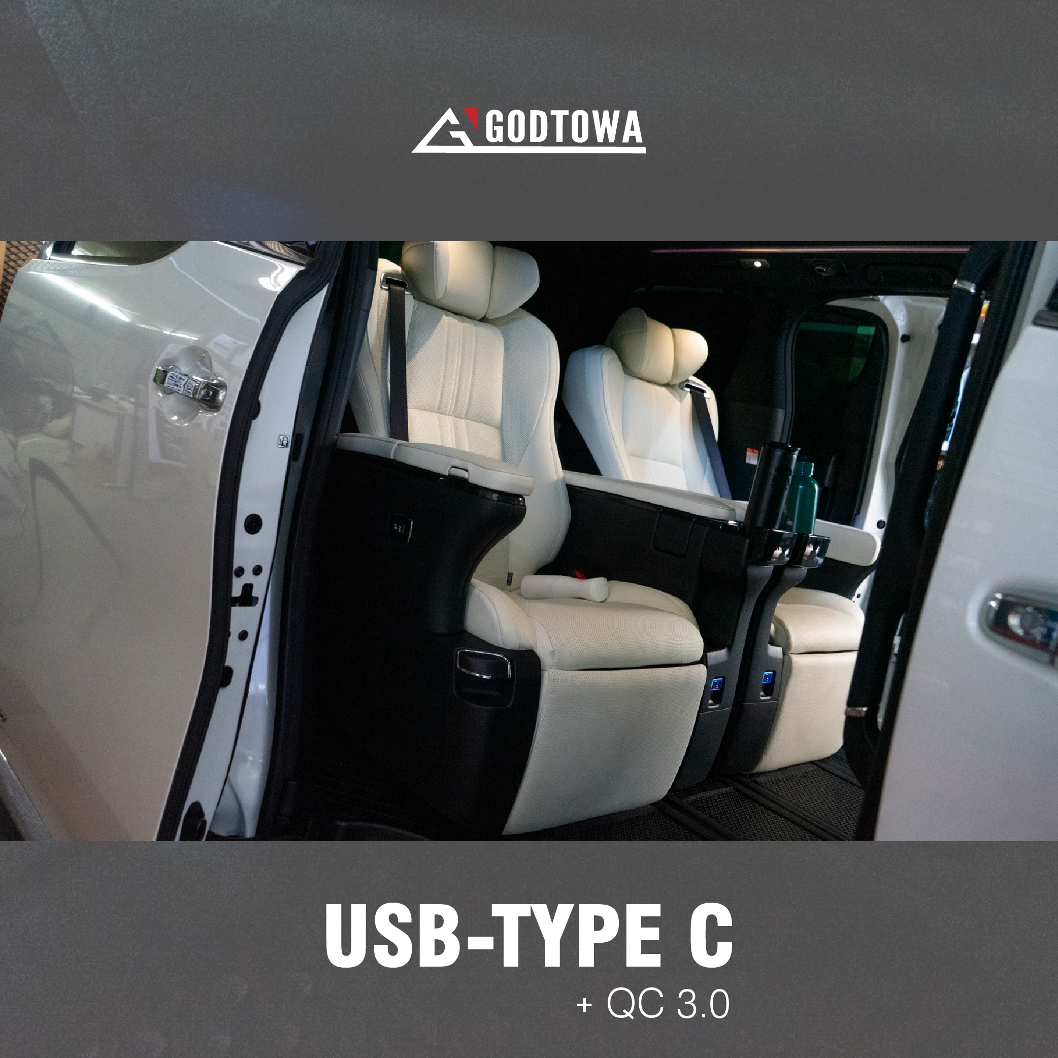 ช่องชาร์จ USB Quick Charge 3.0 Type C ตรงเบาะมิ้กกี้เมาส์ GODTOWA USB ...