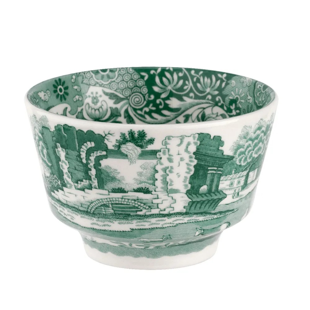 Spode Green Italian Sugar Bowl - blueandwhitethailand