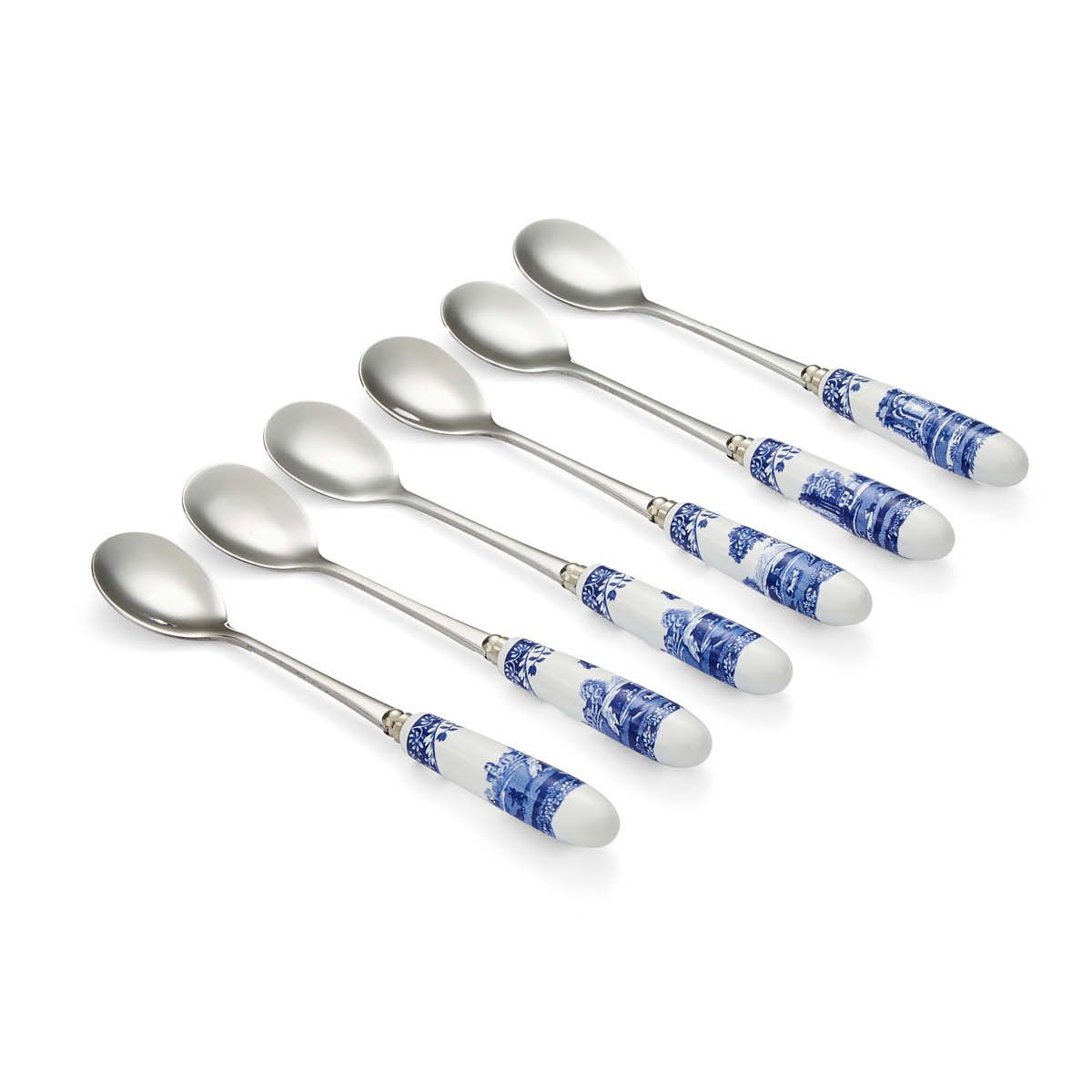 Spode Blue Italian Set of 6 Tea Spoons - blueandwhitethailand