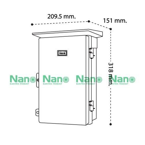 Nano ตู้กันน้ำพลาสติกมีหลังคา ฝาทึบ รุ่น NANO-101W - bawornpat