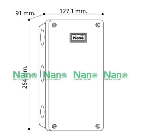 NANO กล่องกันน้ำพลาสติก ฝาทึบ ขนาด 127.1x254x91mm. / 5x10x3.5" รุ่น ...