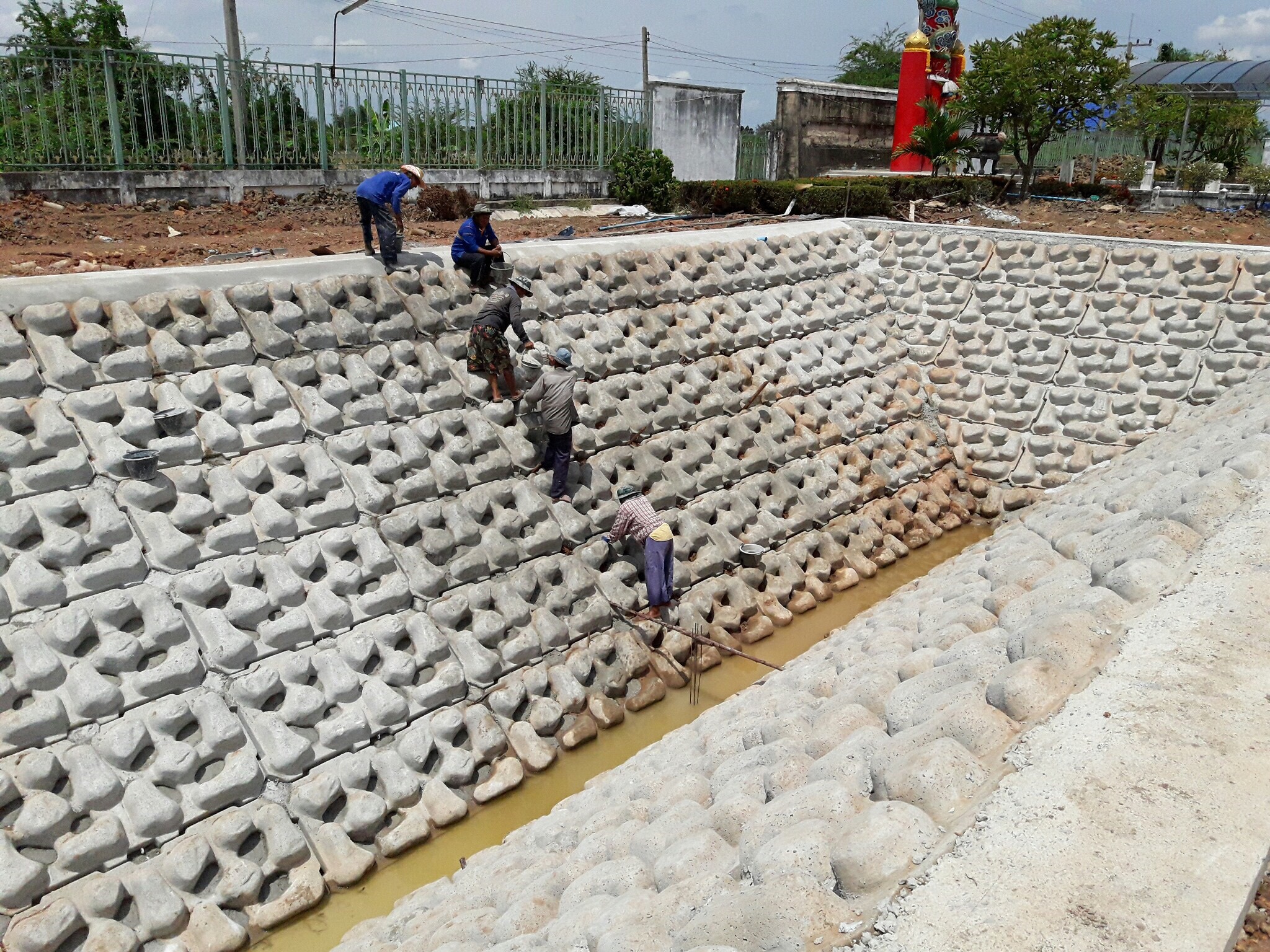 หินเรียงสำเร็จรูป Slope Protection Block (บล็อกกันหน้าดิน)/แมทเทรส ...