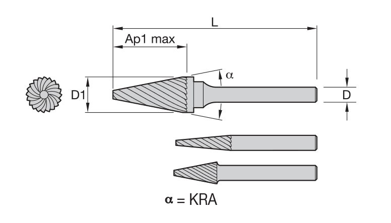 SM Pointed Cone • Single-Cut Burs • Inch - factorymartonline
