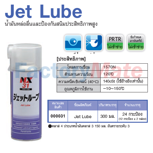 Jet Lube นํ้ามันหล่อลื่นและป้องกันสนิมประสิทธิภาพสูง