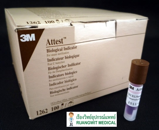 แผ่นตรวจสอบประสิทธิภาพการทำให้ปราศจากเชื้อ 3M Attest (1262) (โอนก่อนและ ...