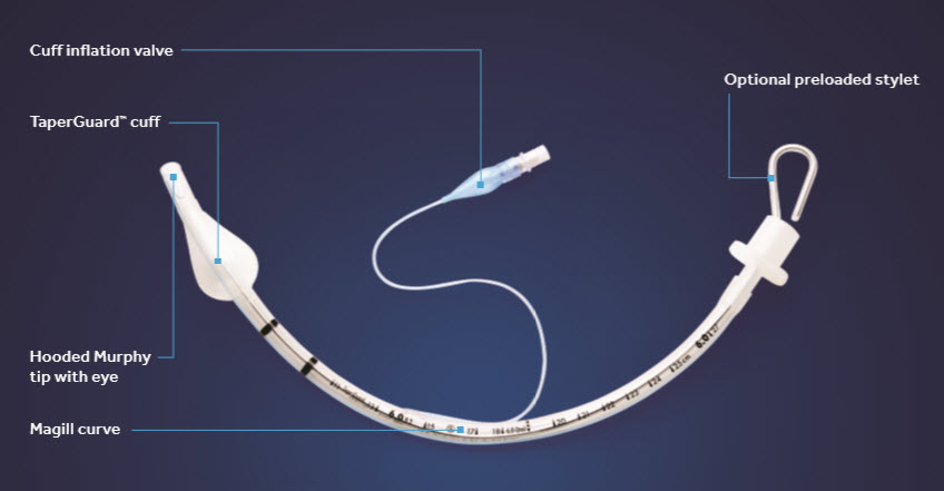 ท่อช่วยหายใจ Endotracheal Tube TaperGuard - Shiley พร้อม stylet ในตัว ...