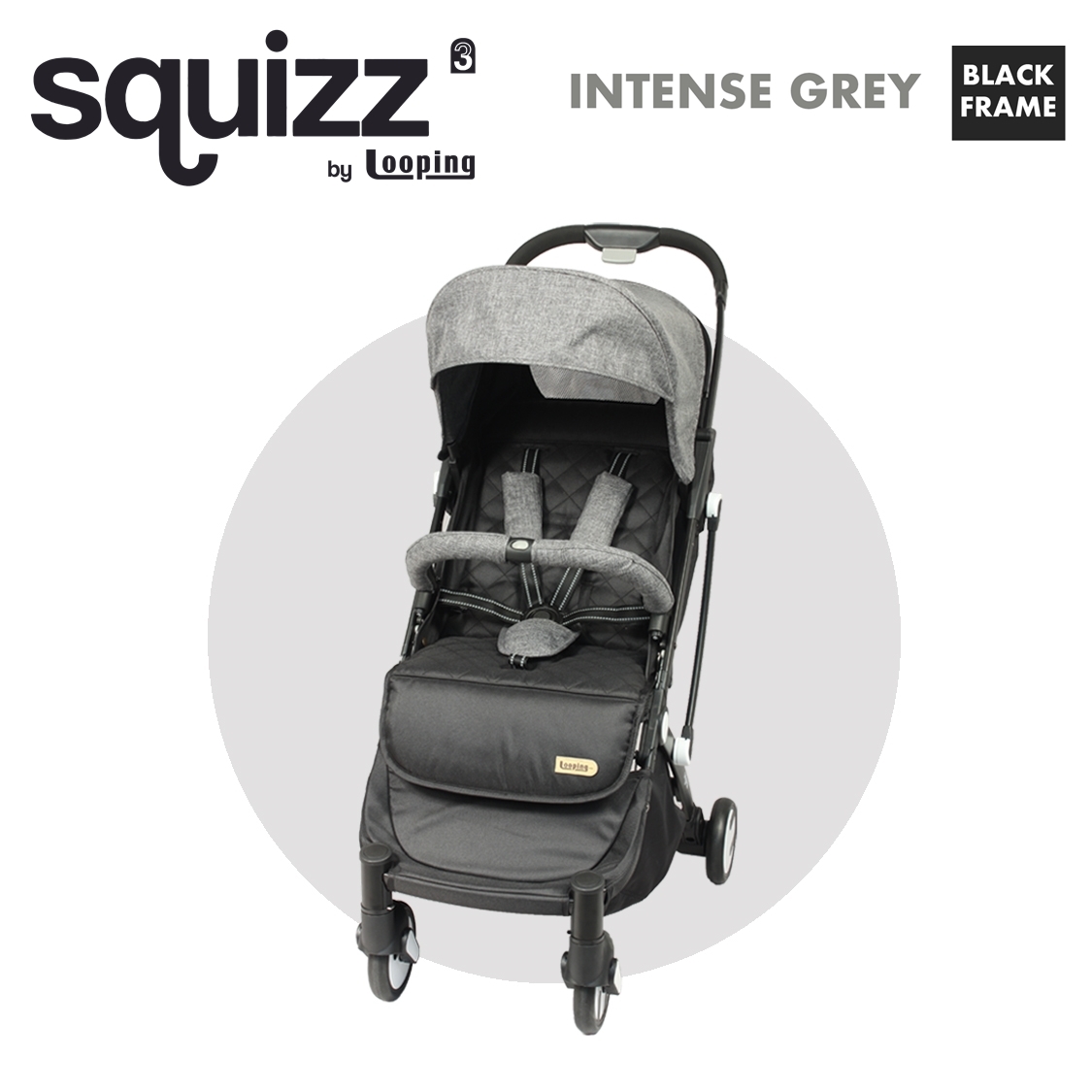Looping Squizz 3 Intense Grey Black Tube - babycarethailand
