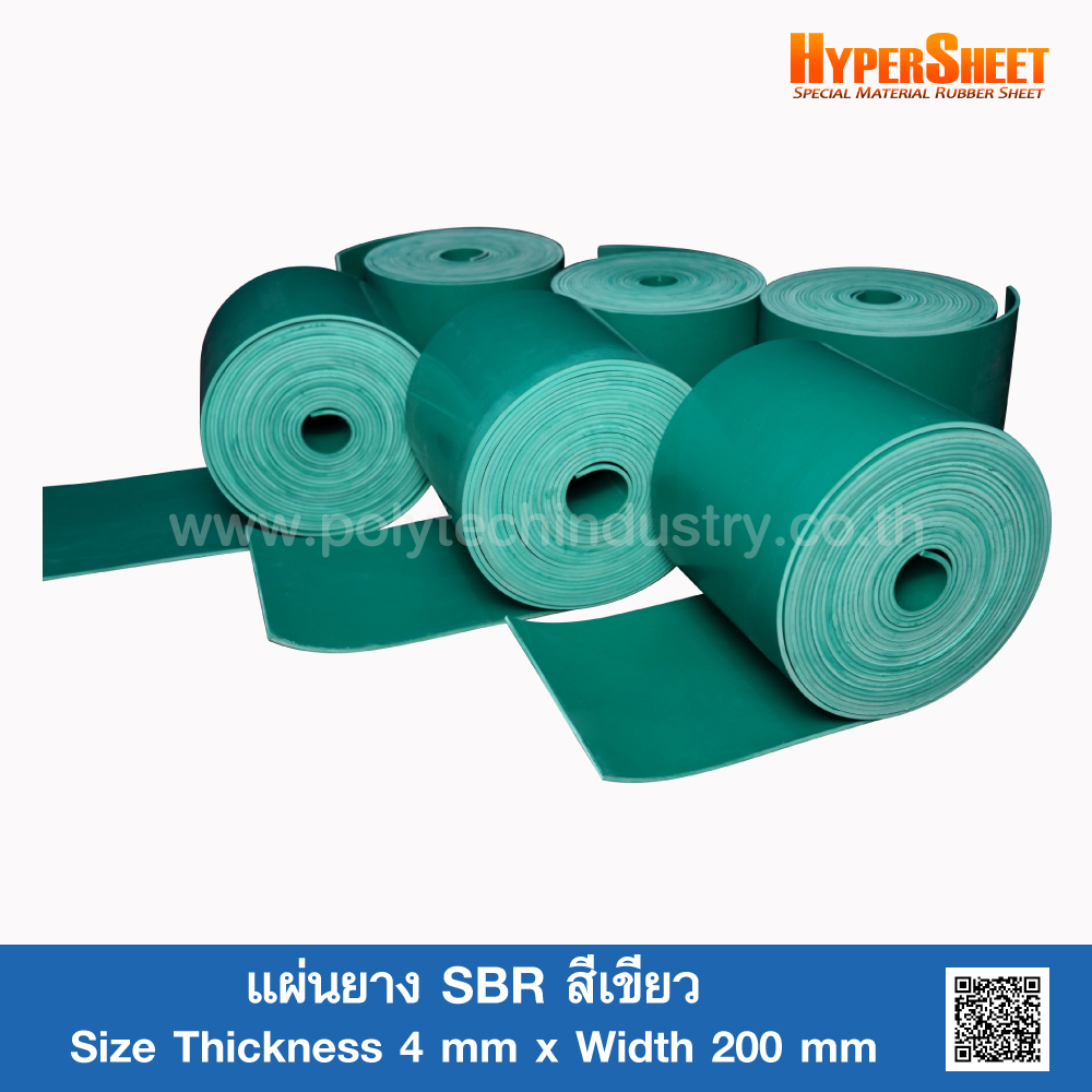 Green SBR Sheet , Thickness 4 mm . HyperSheet - polytechindustry