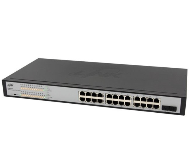 Link PSG-3124 Switch PoE 24-Port Gigabit Ethernet (250W), 24 GE (PoE) + 2 SFP - easy29
