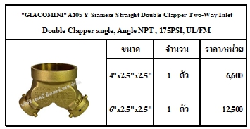 GIACOMINI"A105 Y Siamese Straight Double Clapper Two-Way Inlet ...
