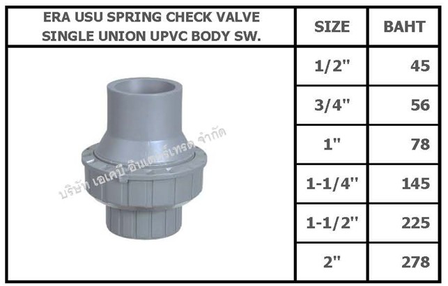 ERA USU SPRING CHECK VALVE - akbintertrade