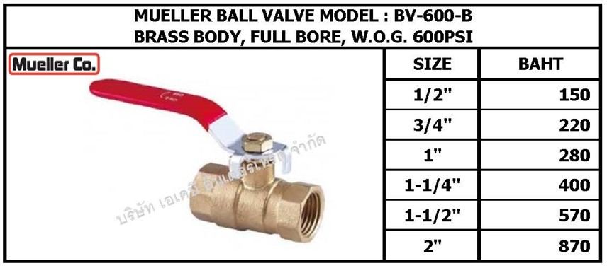 MUELLER BALL VALVE MODEL : BV-600-B - akbintertrade