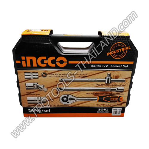 ชุดลูกบล็อค 25 ชิ้น SQ.DR.1/2 INGCO-HKTS12251 - Tpqtools-thailand