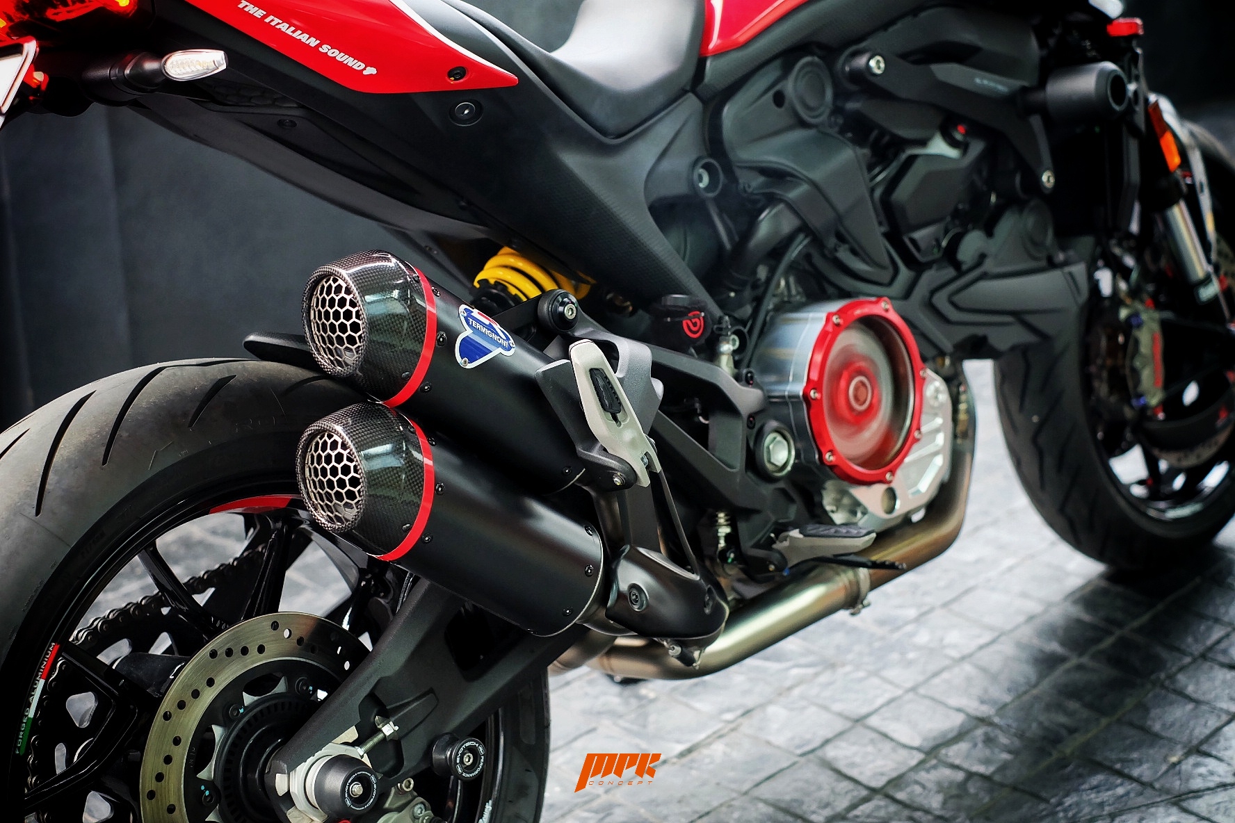 TERMIGNONI WITH DE catalytic LINK PIPE BLACK STEEL RACING DUCATI ...