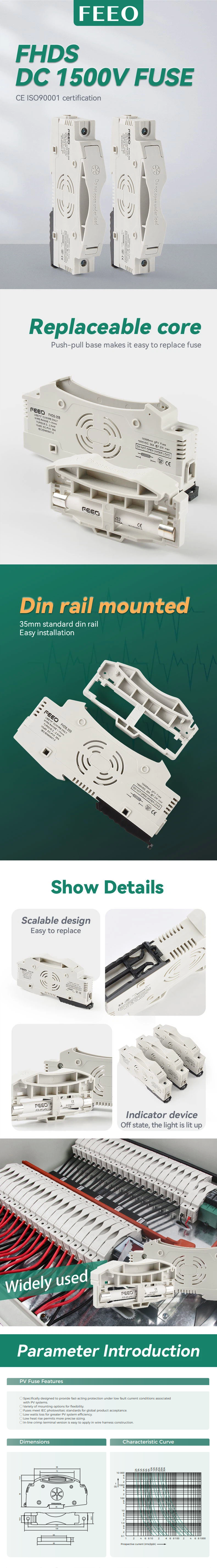 DC FUSE LINK 25A 1500VDC ( FHDS-35 ) | ลูกฟิวส์ 25A 1500V