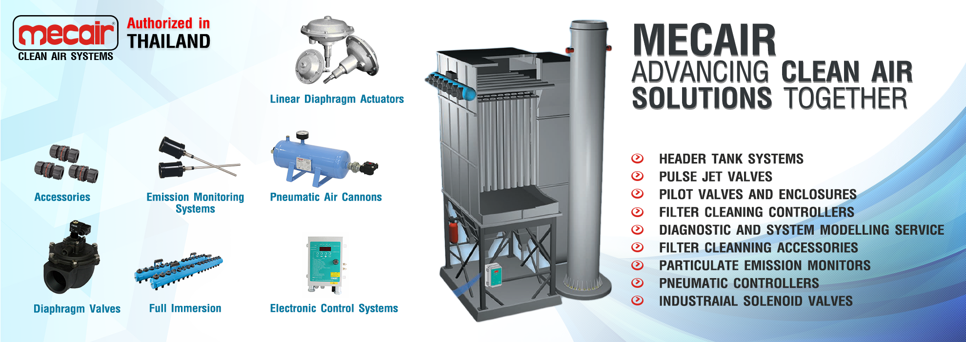 Mecair | วาล์ว และคอนโทรล สำหรับระบบกำจัดฝุ่น - Flutechthailand