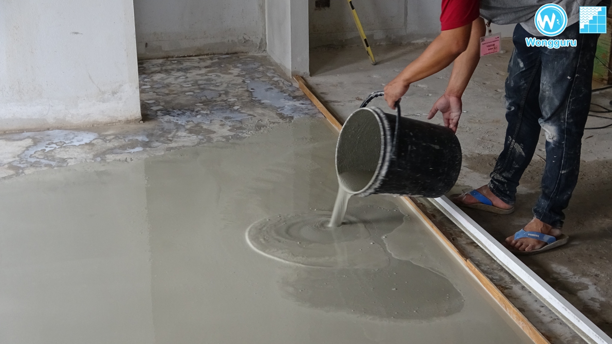 ปรับพื้น Self Leveling งานคอนโดเก่า เพื่อปูพื้นปาเก้ - wongguru