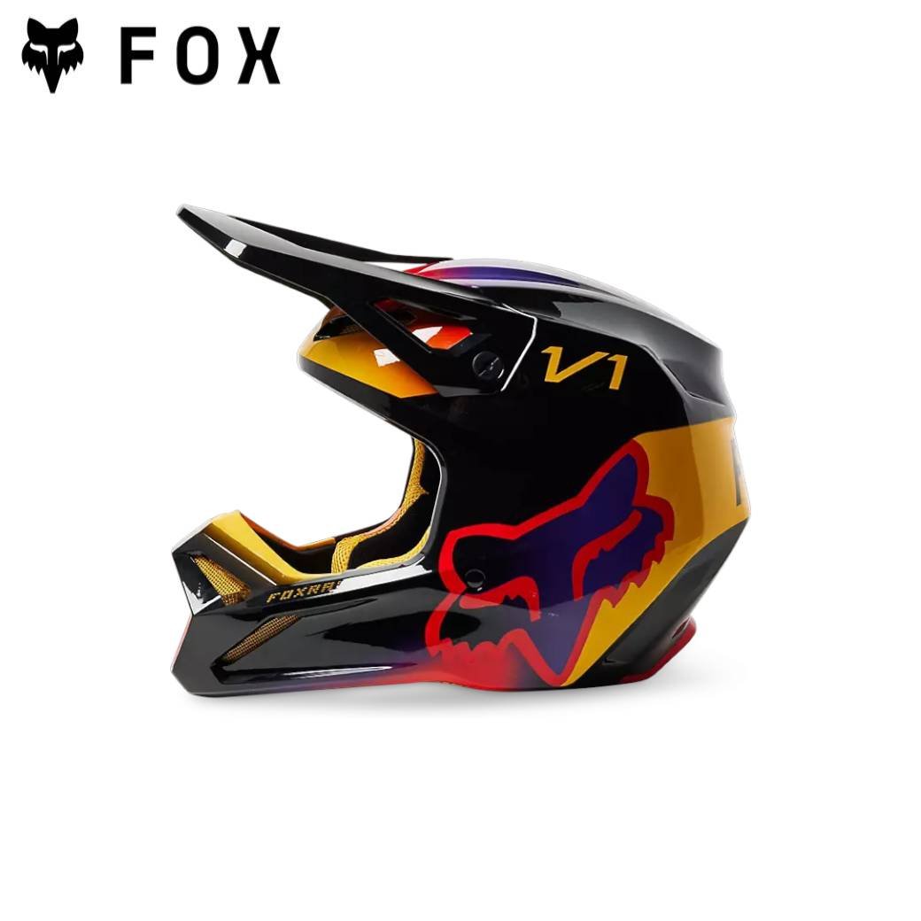 FOX V1 TOXSYK HELMET, DOT/ECE BLACK