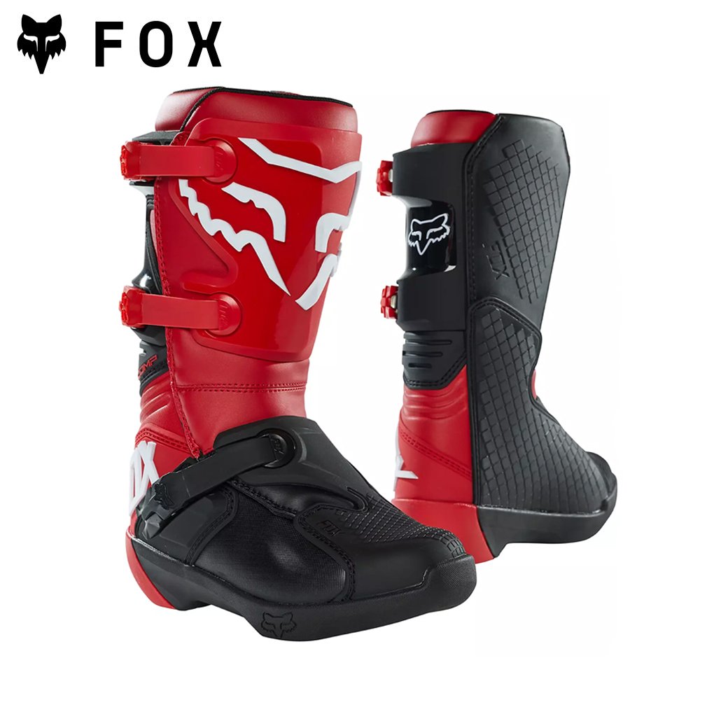 FOX YTH COMP BOOT-BUCKLE FLUORESCENT RED