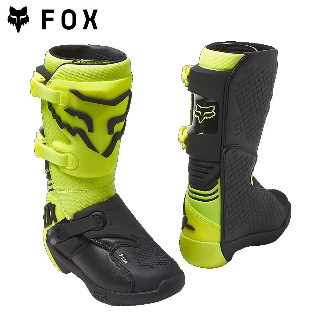 FOX YTH COMP BOOT-BUCKLE FLUORESCENT YELLOW