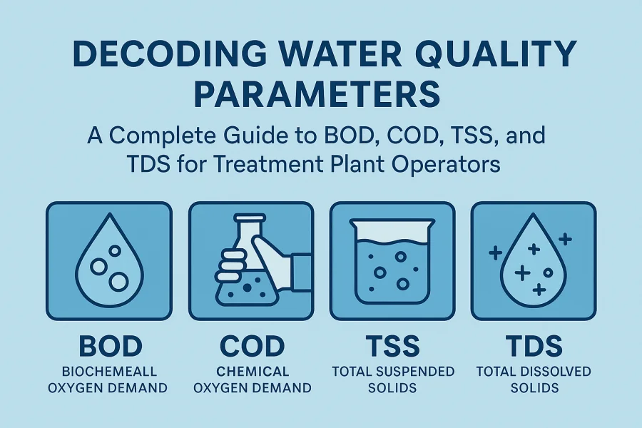 ตัวชี้วัดคุณภาพน้ำเสียที่สำคัญ COD, BOD, TOC และ TOD คืออะไร?