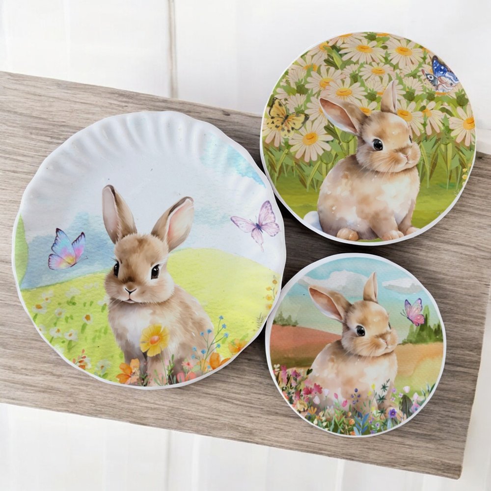Miniature Bunny Plates – Dollhouse Décor in 3 Sizes - thaiminiaturestore