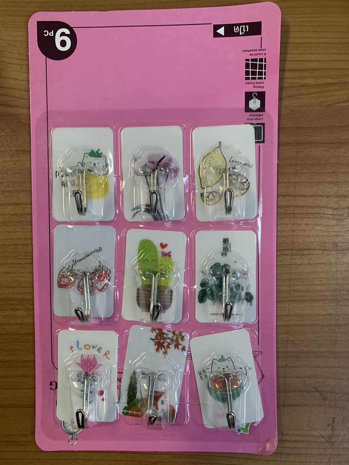 T51711#ตะขอ 1*9ชิ้น บรรจุ 12ชิ้น/แพ็ค ราคา 20บาท/ชิ้น